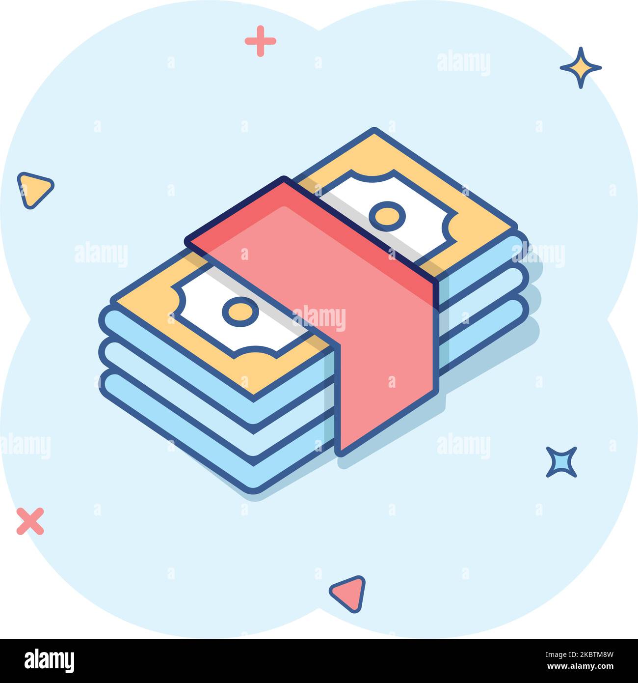 Money stack icon in comic style. Exchange cash cartoon vector ...