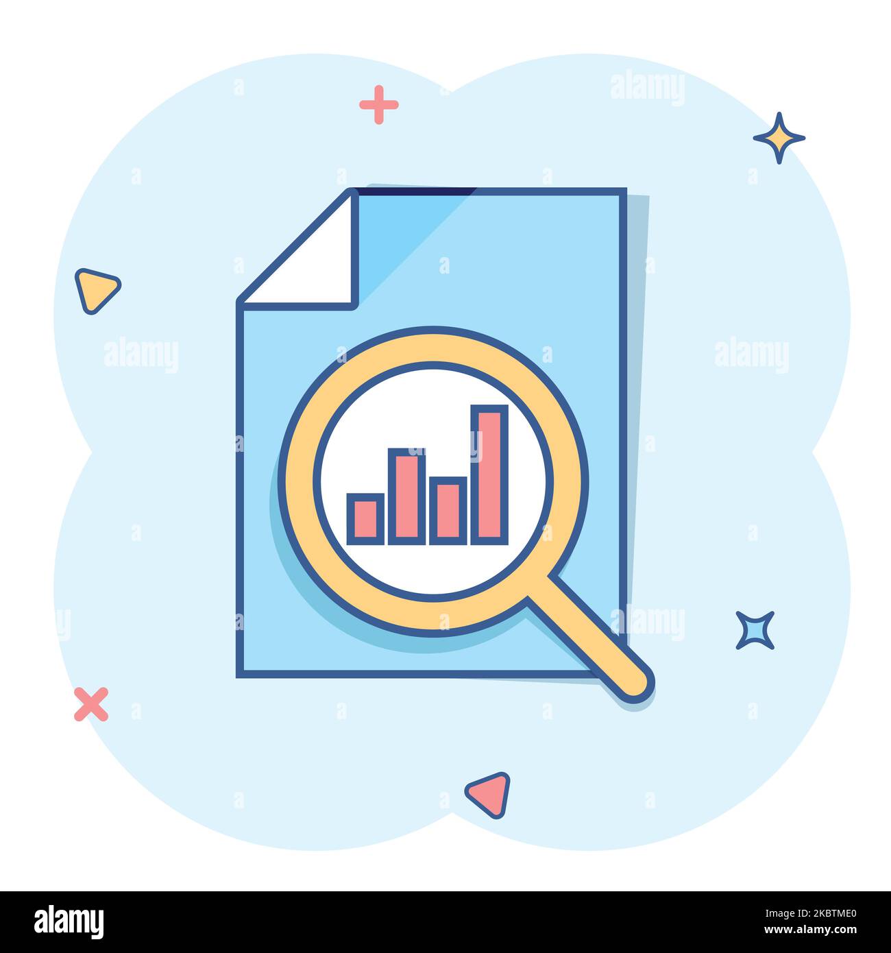 Financial statement icon in comic style. Result cartoon vector ...