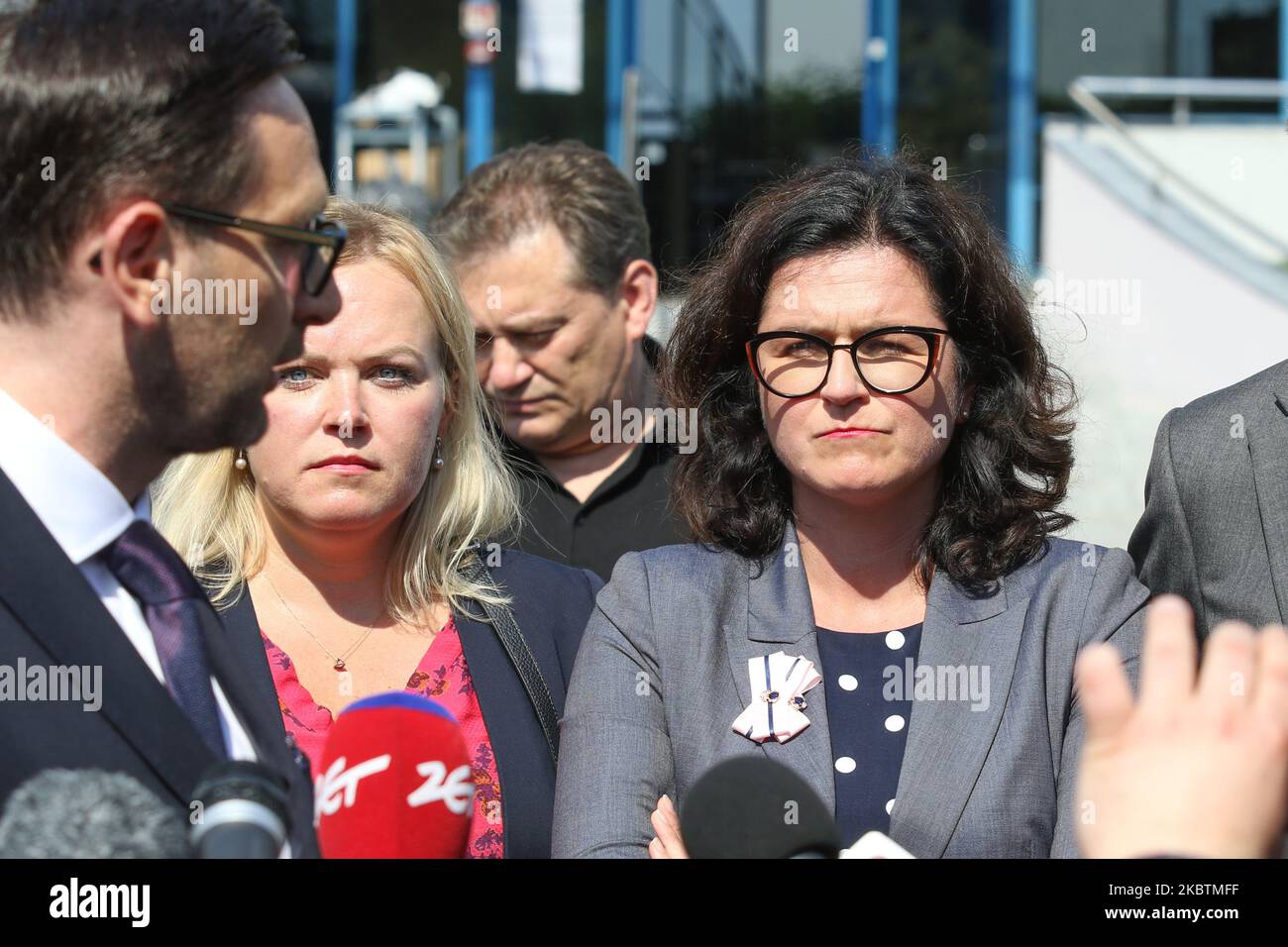 Mayor of Gdansk Aleksandra Dulkiewicz (R) and PKN Orlen CEO Daniel ...
