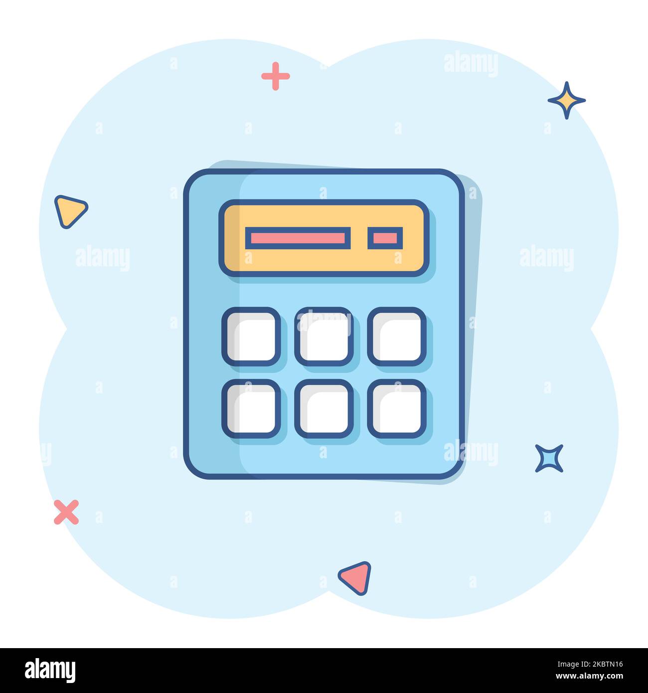 Calculator icon in comic style. Calculate cartoon vector illustration ...