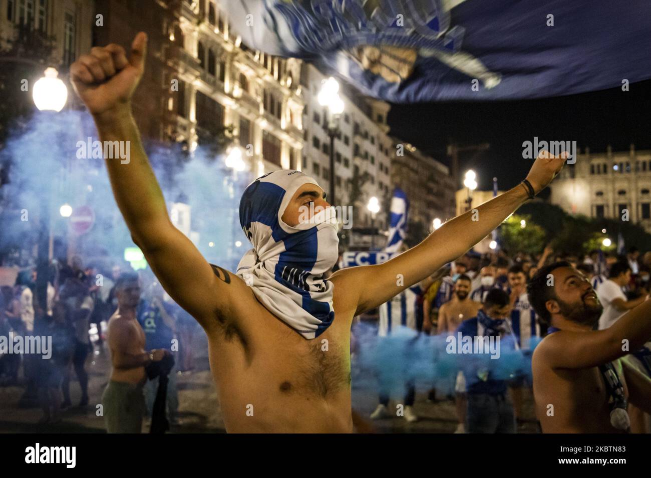 Supporters of FC Porto celebrate the win of Primeira Liga title, in ...