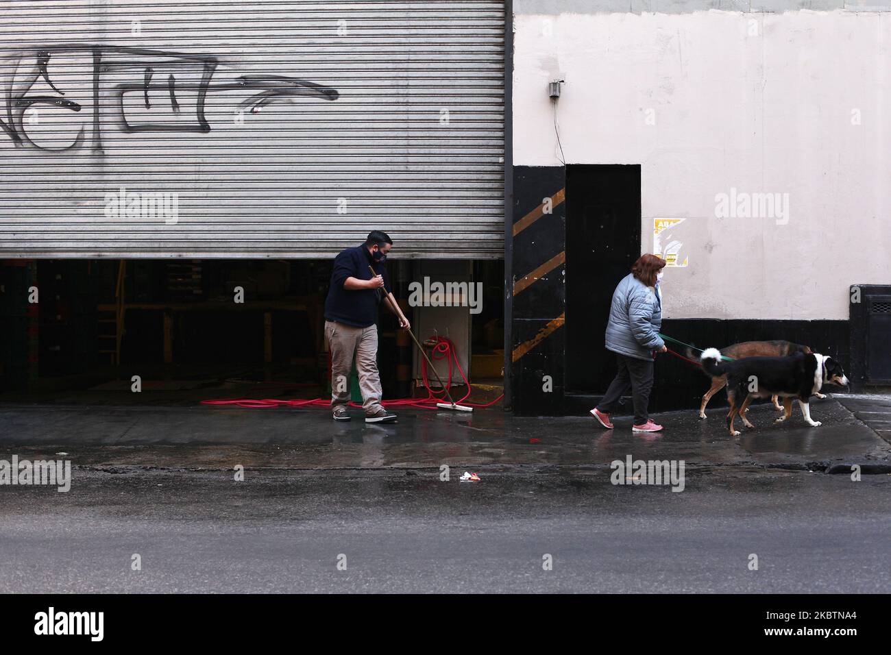 People walk in Buenos Aires, Argentina, on July 15, 2020 amid the ...