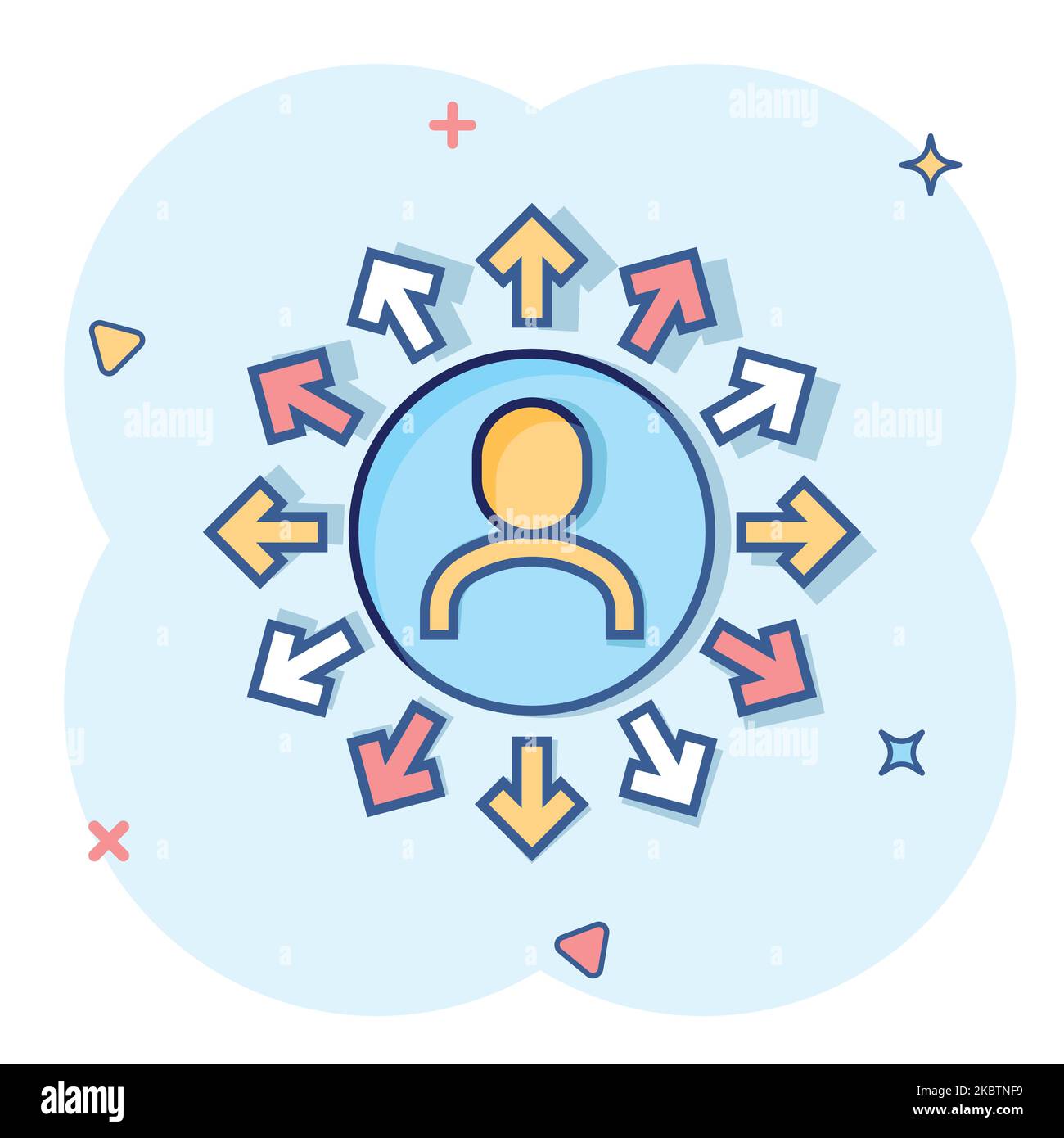 Mind awareness icon in comic style. Idea human cartoon vector ...