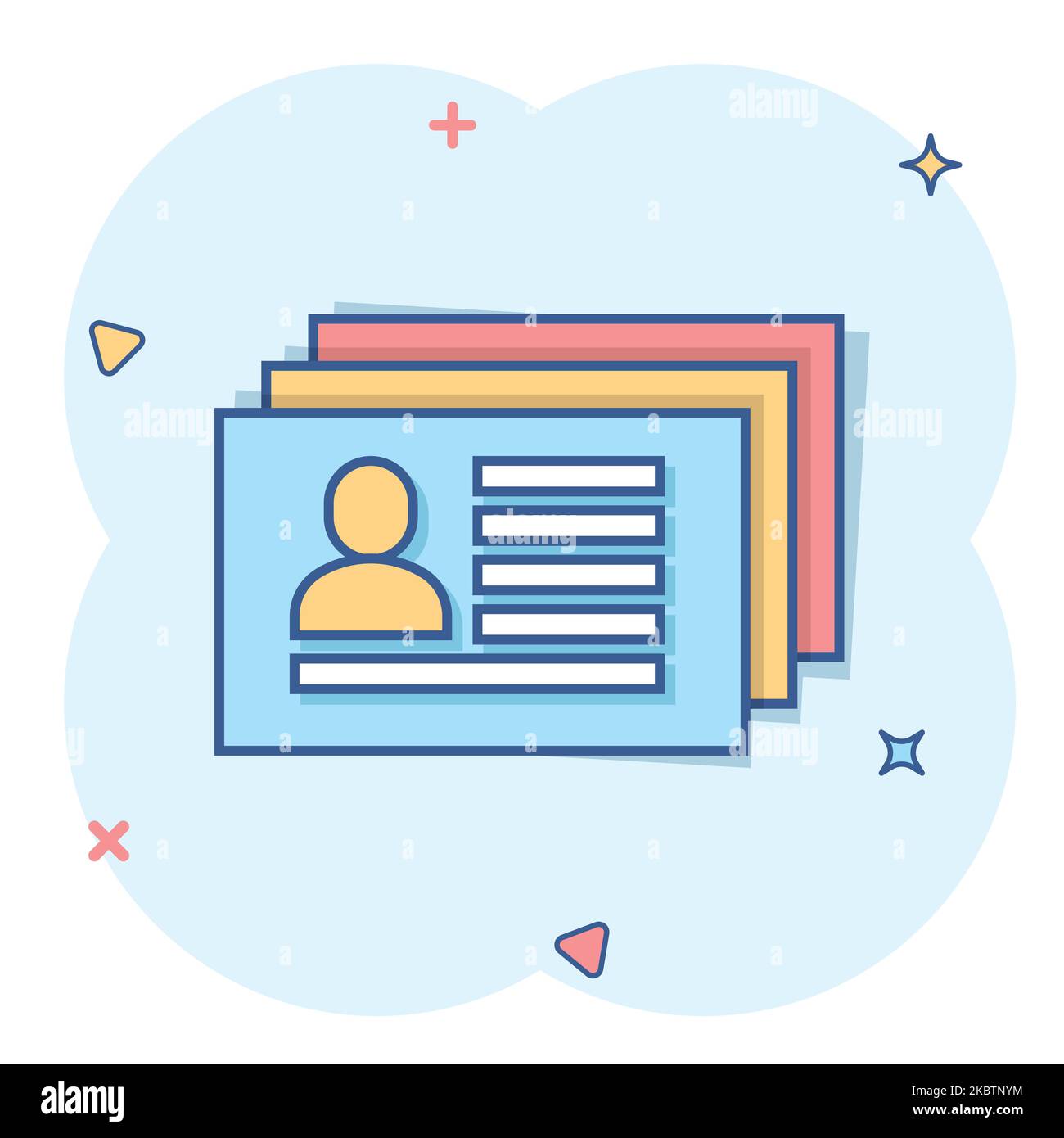 Resume icon in comic style. Contract document cartoon vector ...