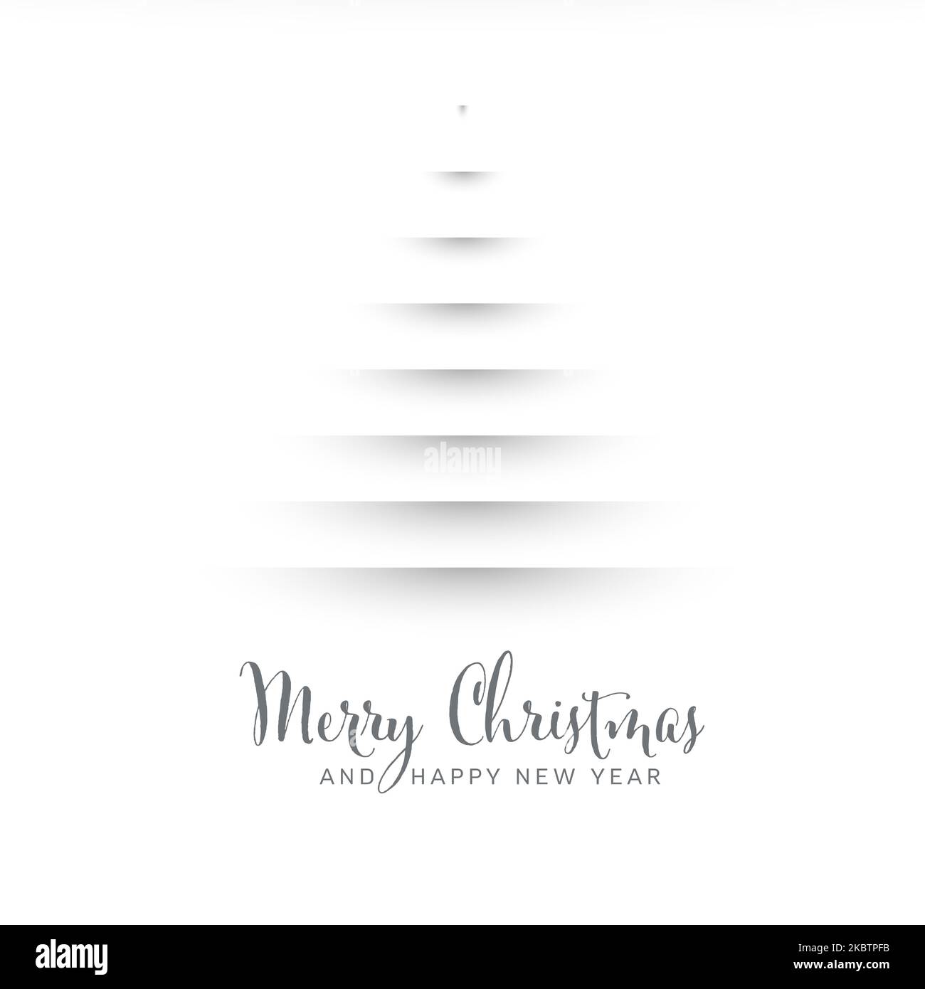 Simple white vector christmas card template with tree made from white ...