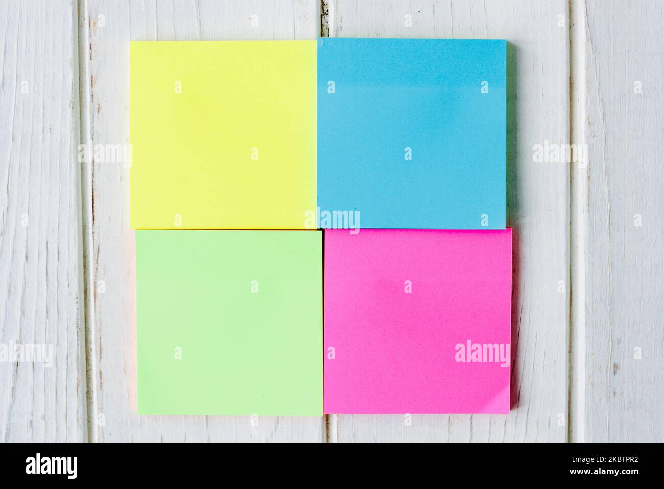 different colors stickers for notes with a copy space Stock Photo - Alamy