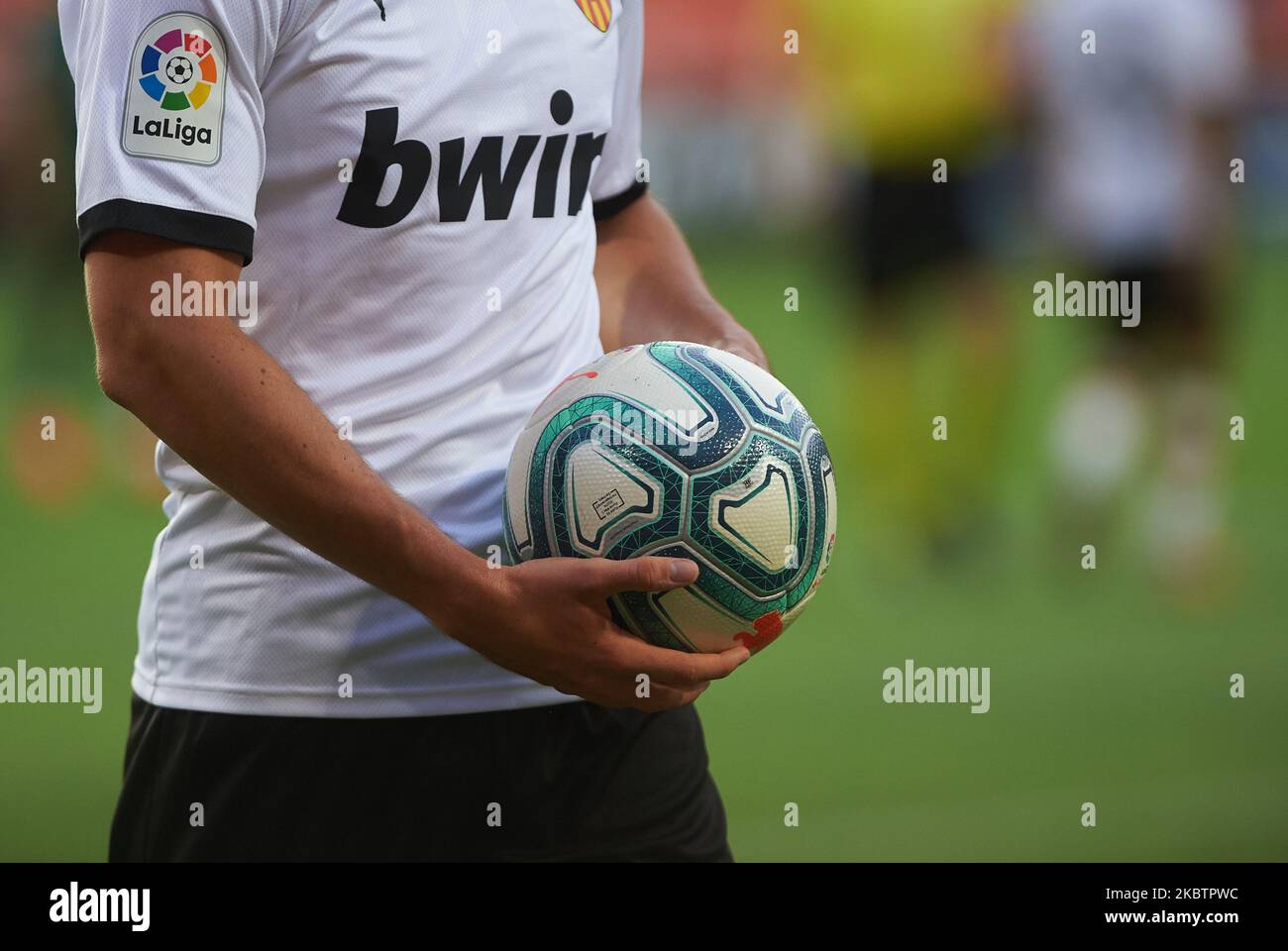 The Spanish ball during the la La Liga Santander mach between Valencia ...