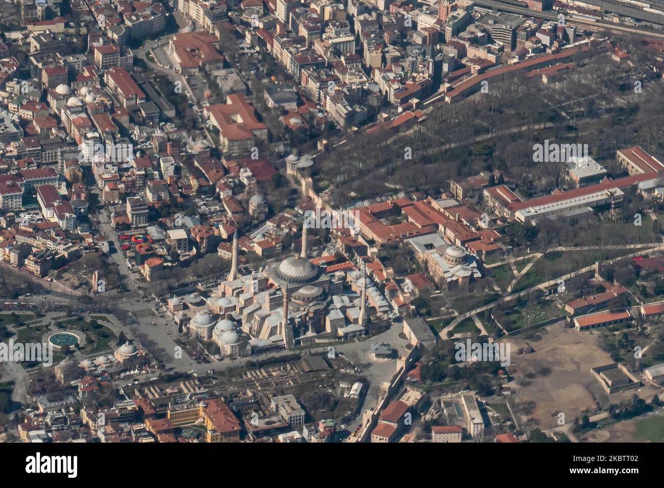 Aerial view of Istanbul, Turkey on April 12, 2020 from an airplane ...
