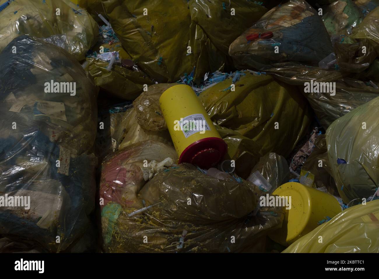 Infectious wastes are pictured in an area in Tehran Garbage Disposal ...