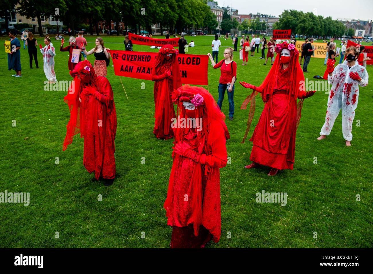 The Red Rebels are walking around the activists to show their support ...