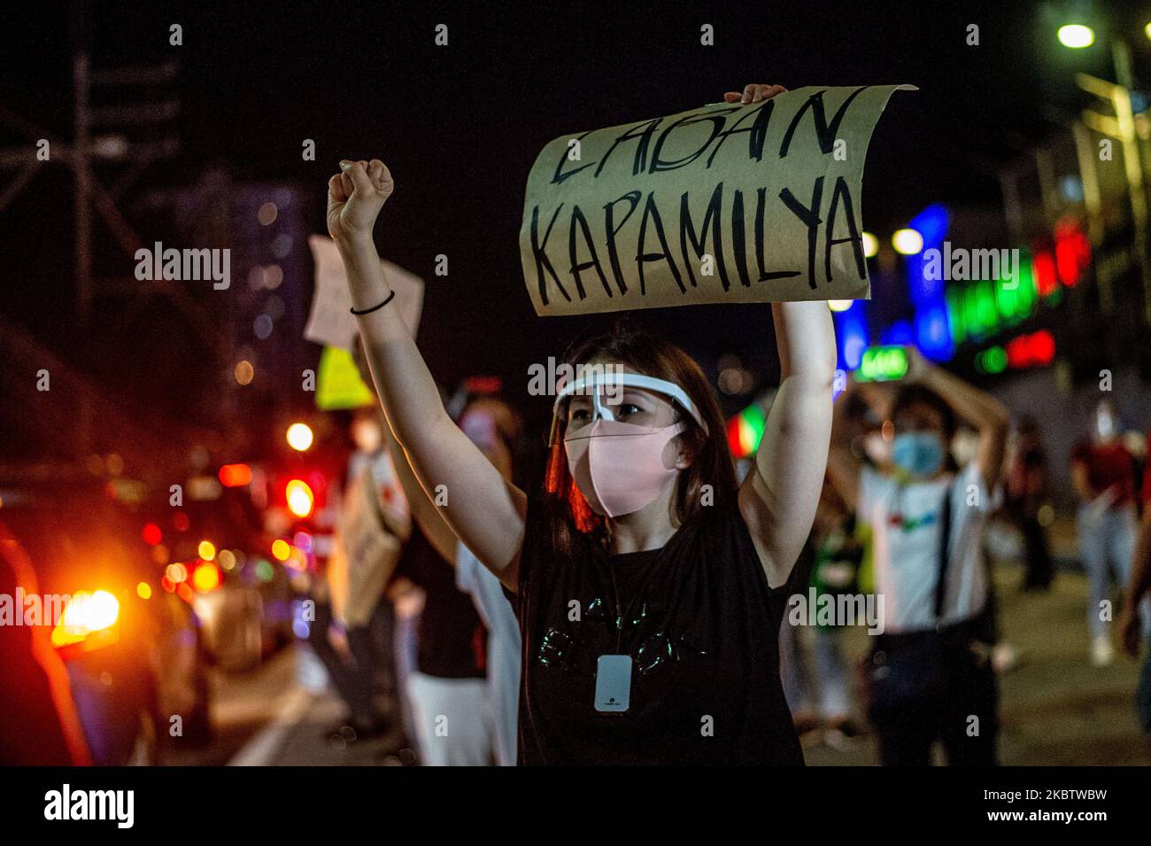 Supporters Of Philippine Broadcast Network Abs Cbn Hi Res Stock