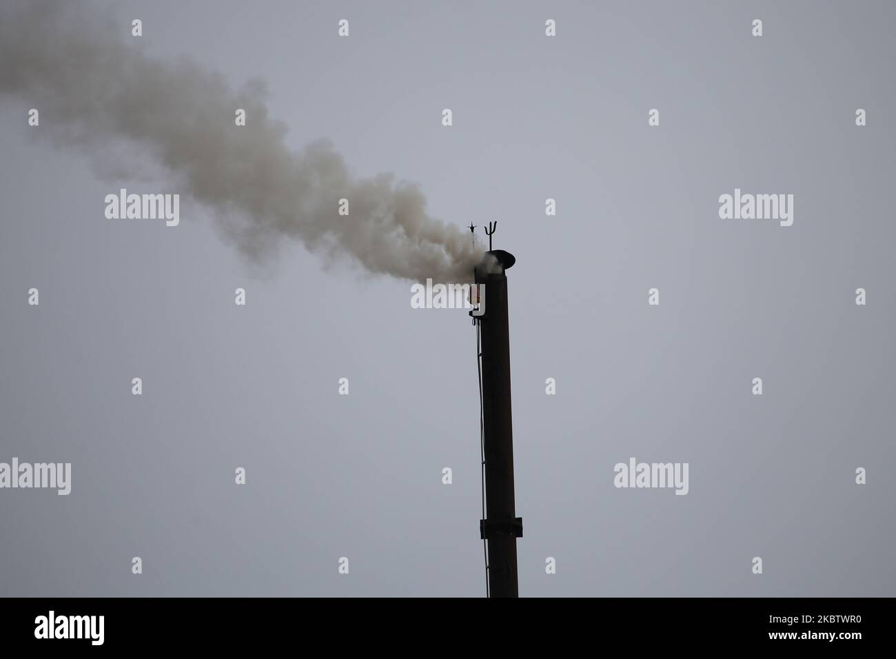 Smoke emitting from a crematorium site where Covid-19 dead bodies are ...