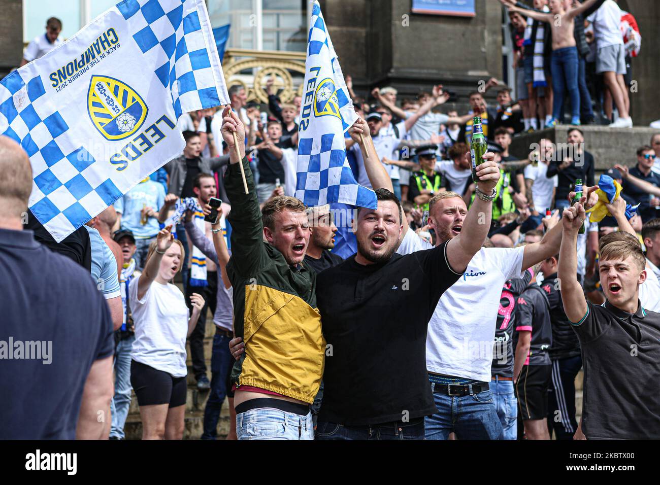 Leeds United supporters celebrate their promotion to the English ...
