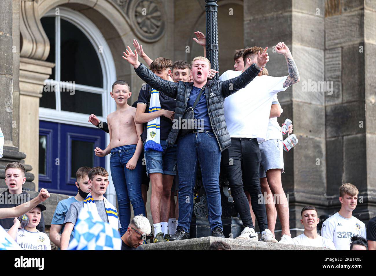 Leeds United supporters celebrate their promotion to the English ...