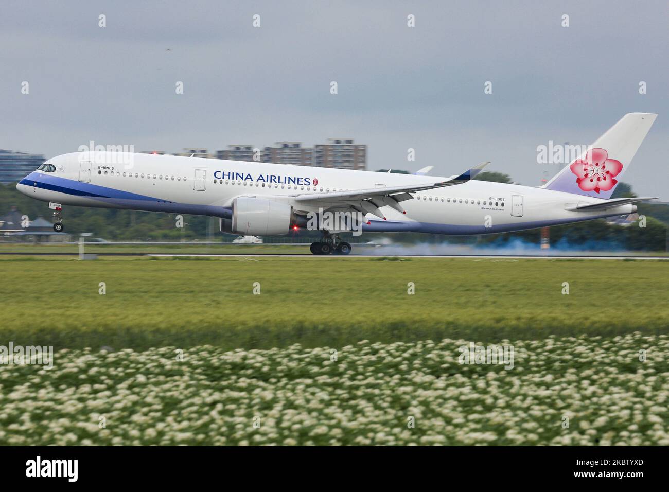 China Airlines Airbus A350-900 aircraft as seen on final approach ...