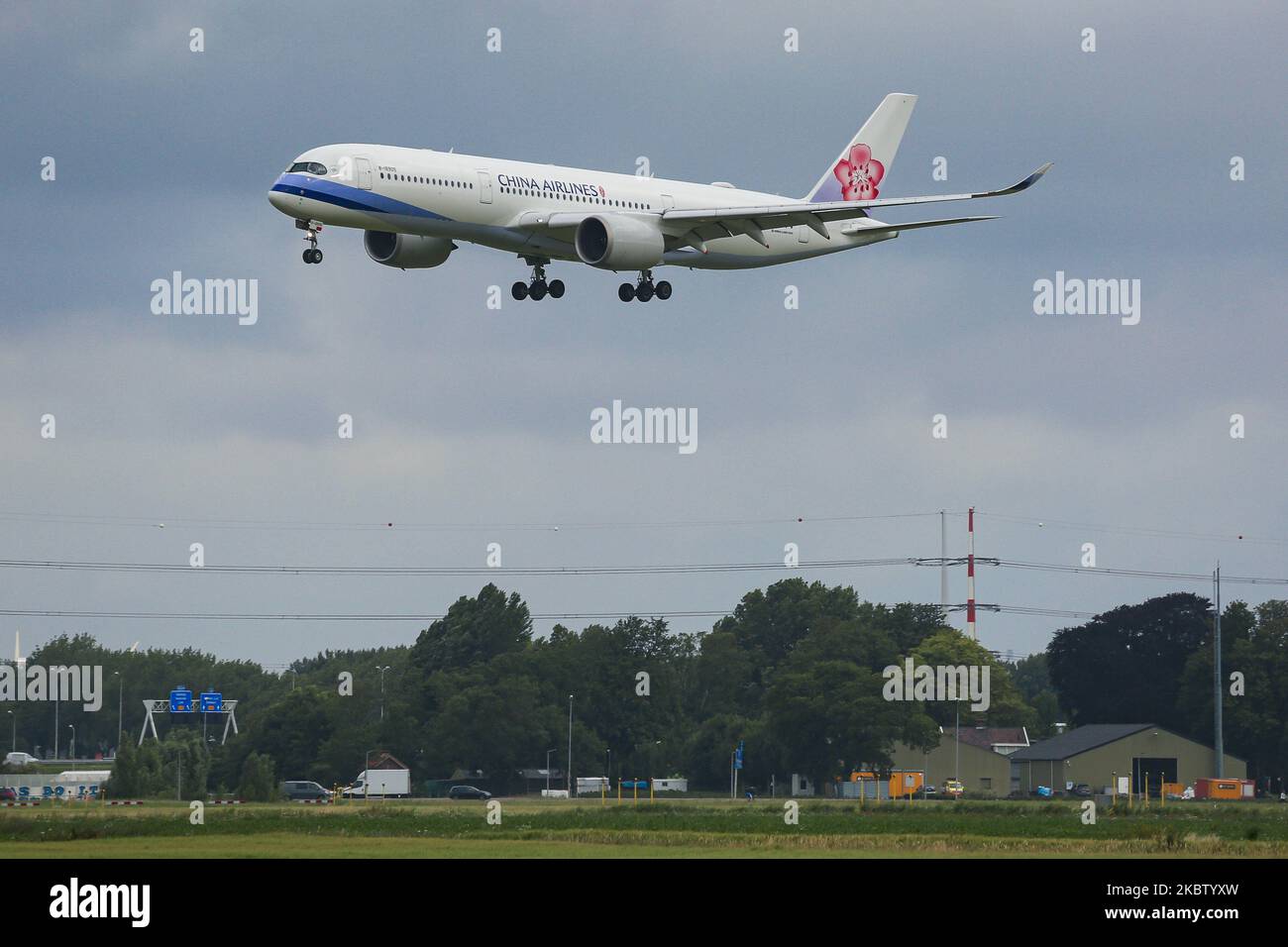 China Airlines Airbus A350-900 aircraft as seen on final approach ...