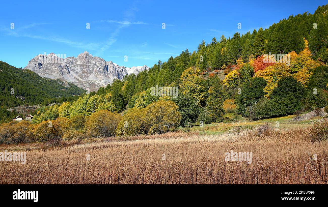 Colorful Autumn scenery in Vallee de la Claree (Claree Valley) above ...