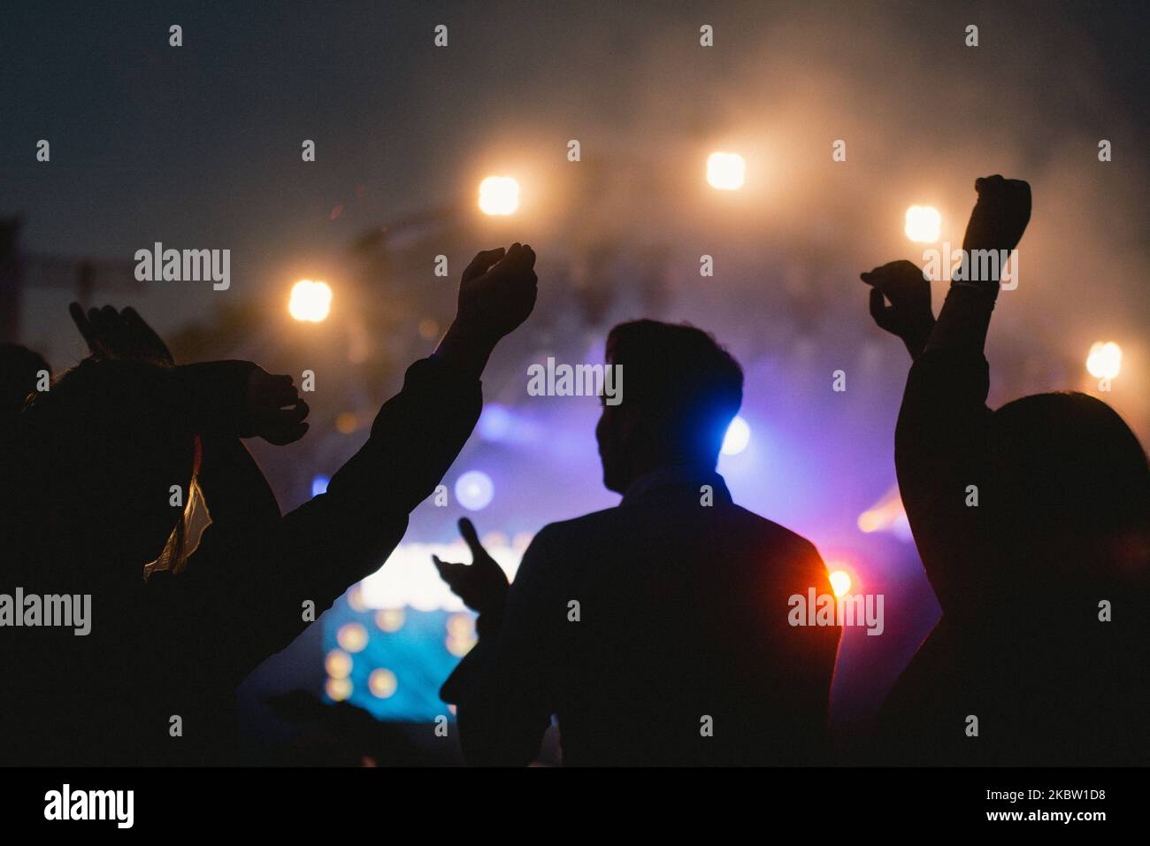 shadow of people clapping their hands during Bukahara live concert in ...