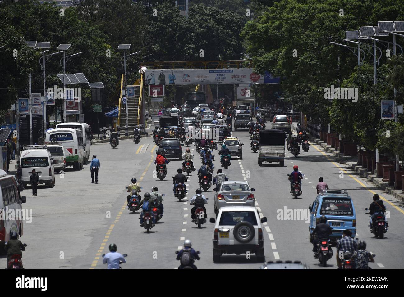 Local and Private Vehicles moving along a road after an end of 120 days ...