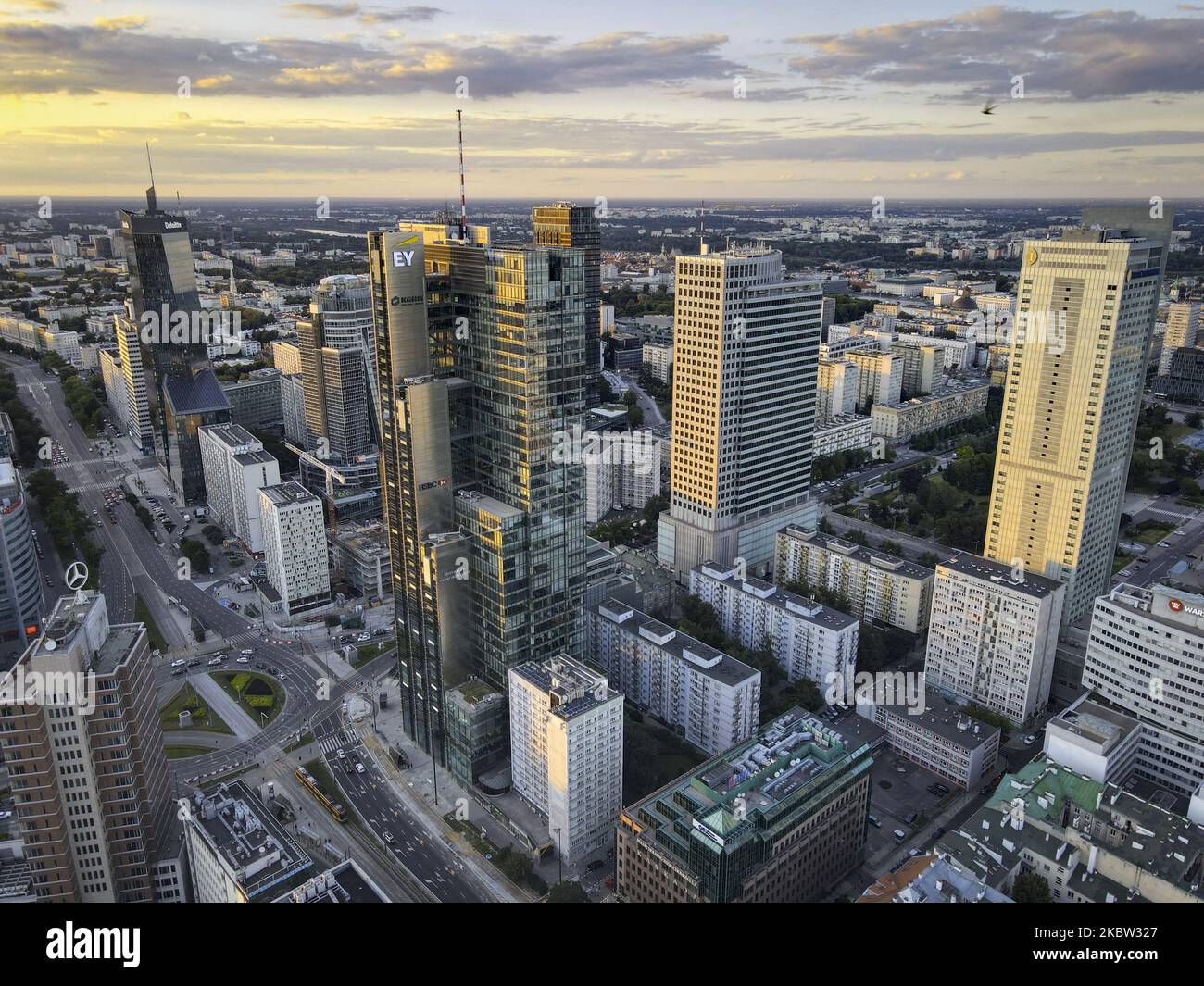 The Rondo 1 building with its Ernst and Young (EY) logo is seen in ...