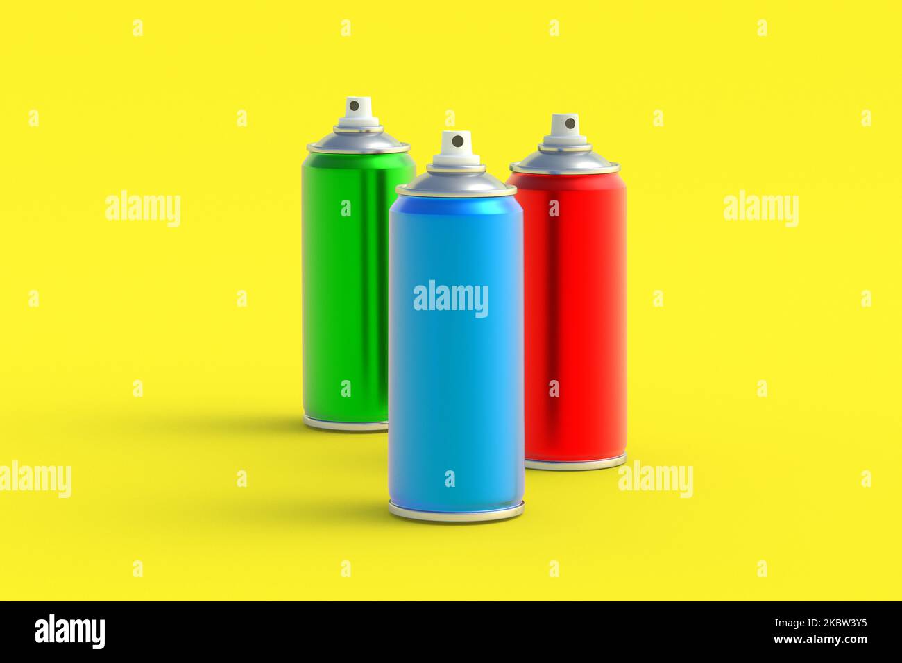 Metallic cans of spray paint. Hairspray or lacquer. Disinfectant ...