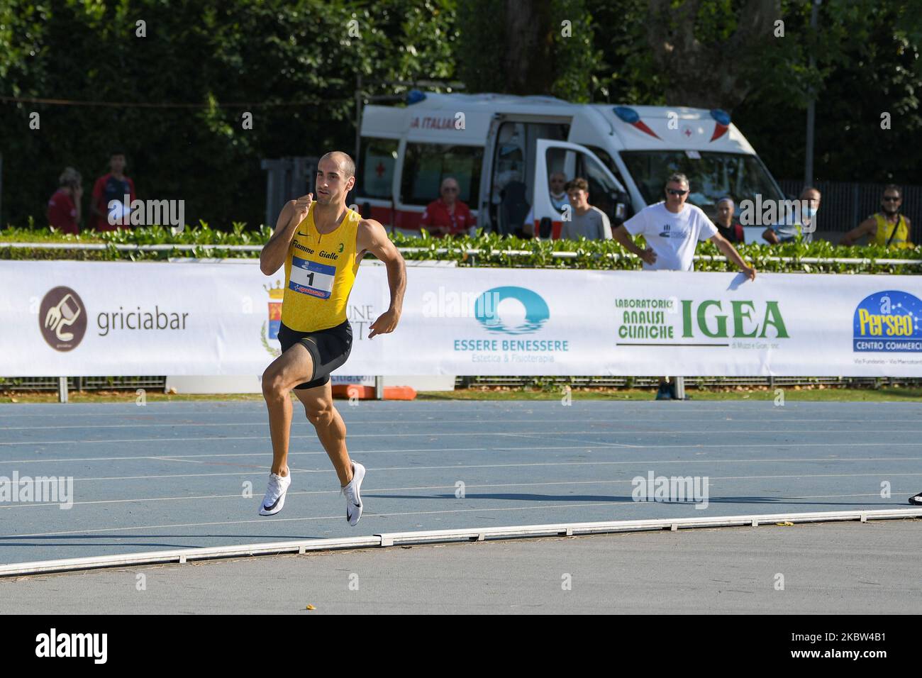 Davide Re tests the Italian record in the 500 meters, during the sixty ...