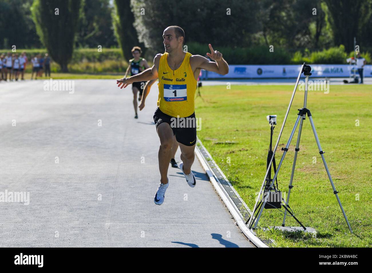 Davide Re tests the Italian record in the 500 meters, during the sixty ...