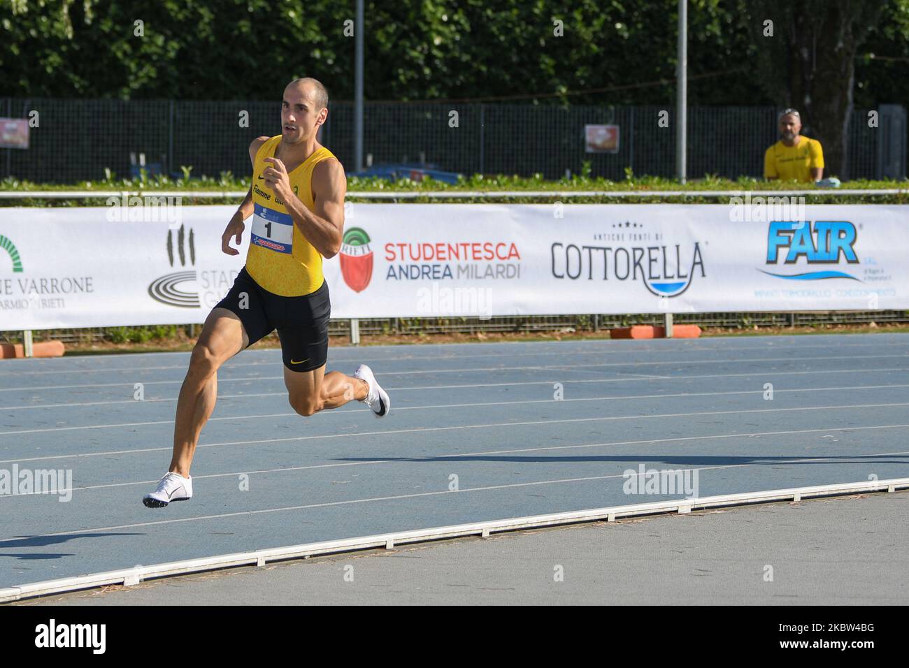 Davide Re tests the Italian record in the 500 meters, during the sixty ...
