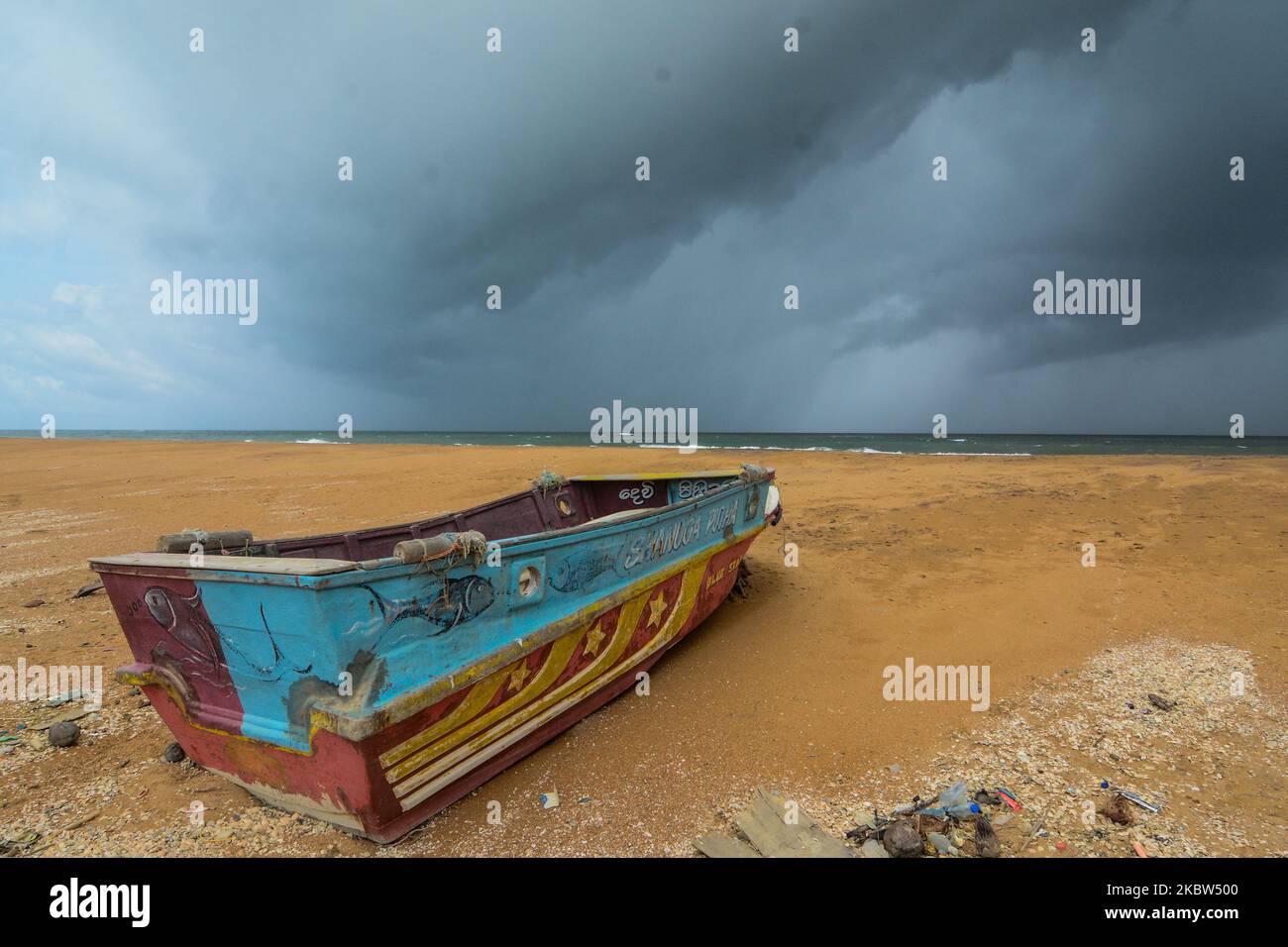 The Bort Seen in beach ,Rain clouds loom over Colombo, Sri Lanka July ...