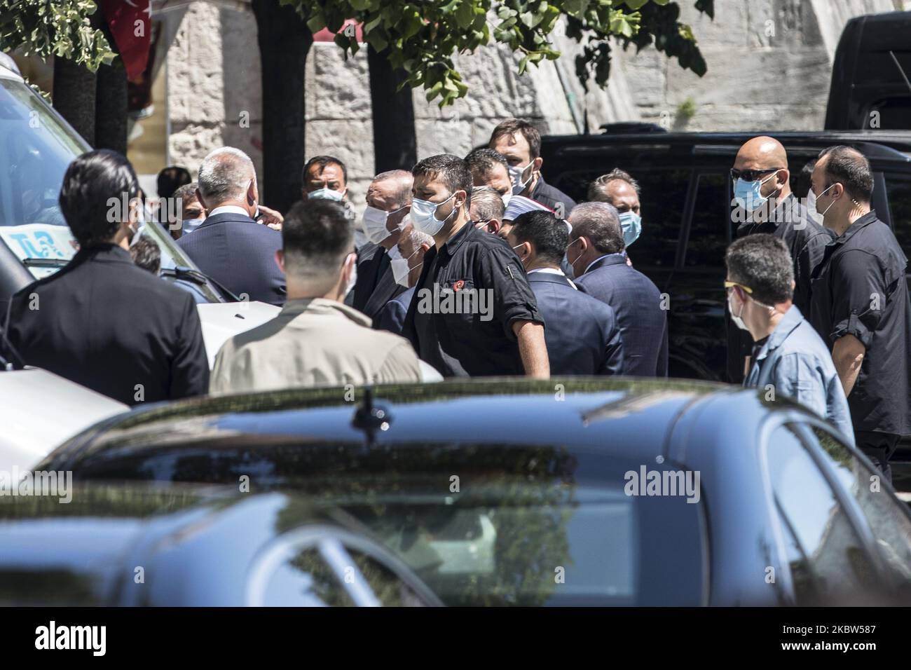 Turkey's President Recep Tayyip Erdogan arrives to Hagia Sophia Mosque ...