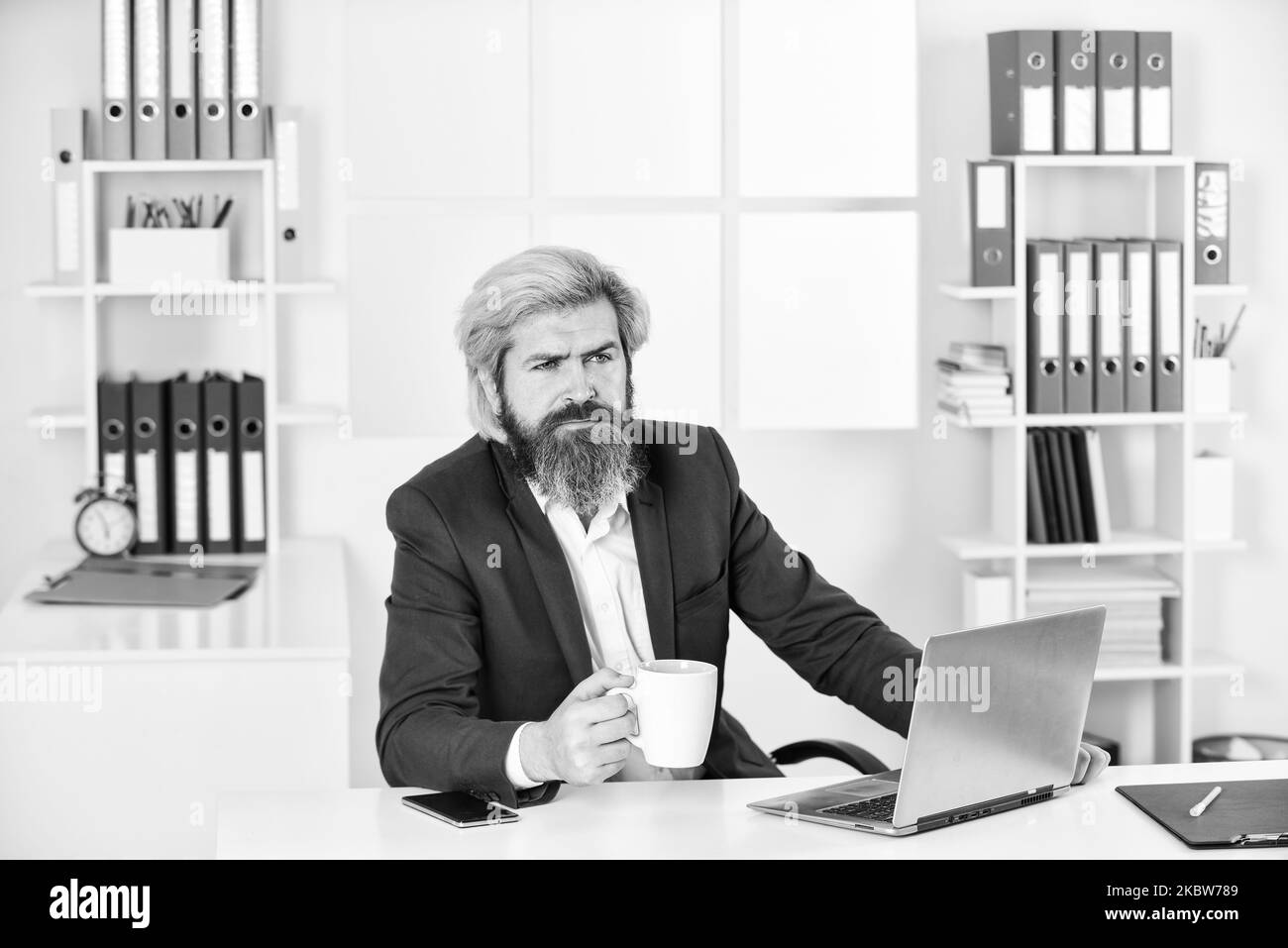 Consultant worker. Office routine. Managing concept. Office worker at ...