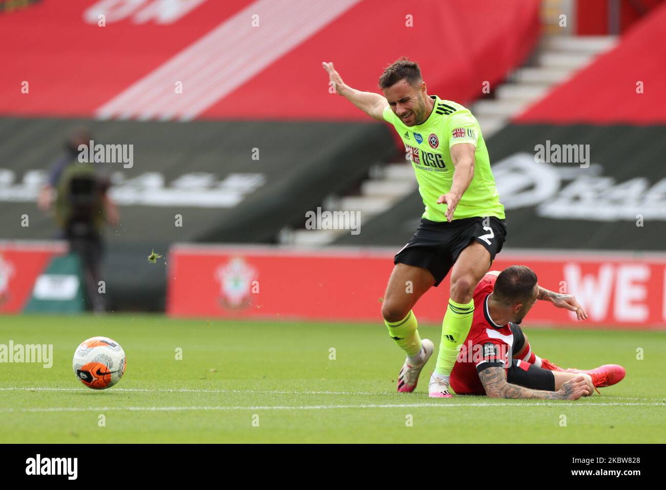 Sheffield United's George Baldock in action with Danny Ings during the ...