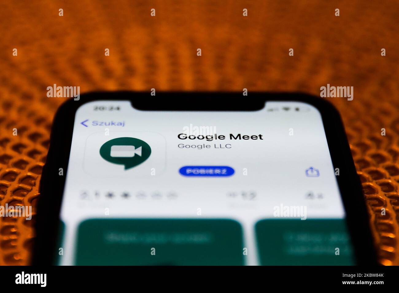Google Meet icon is seen displayed on phone screen in this illustration ...