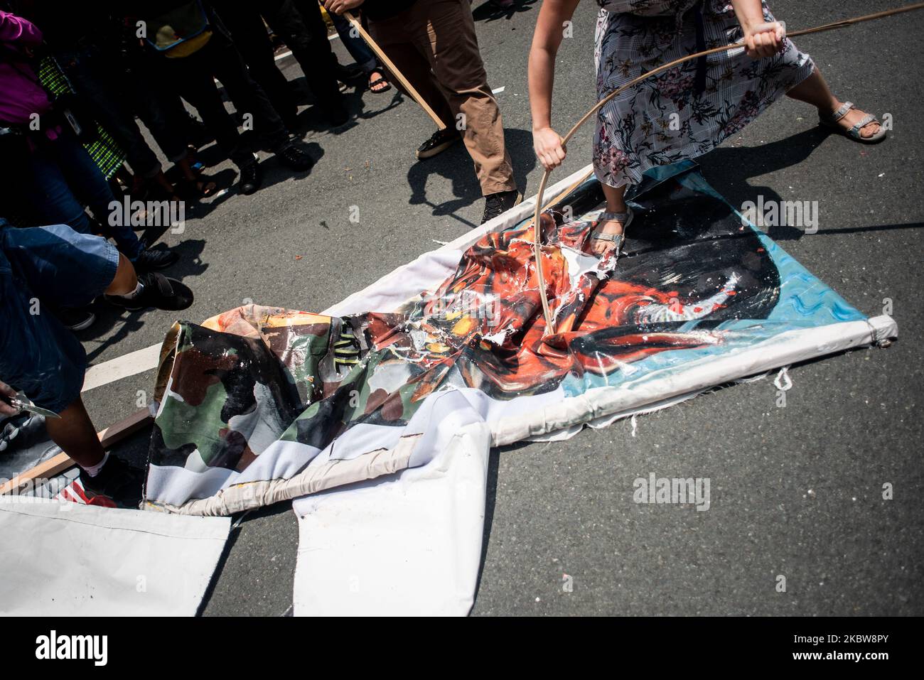 Demonized image of philippine president rodrigo duterte hi-res stock ...