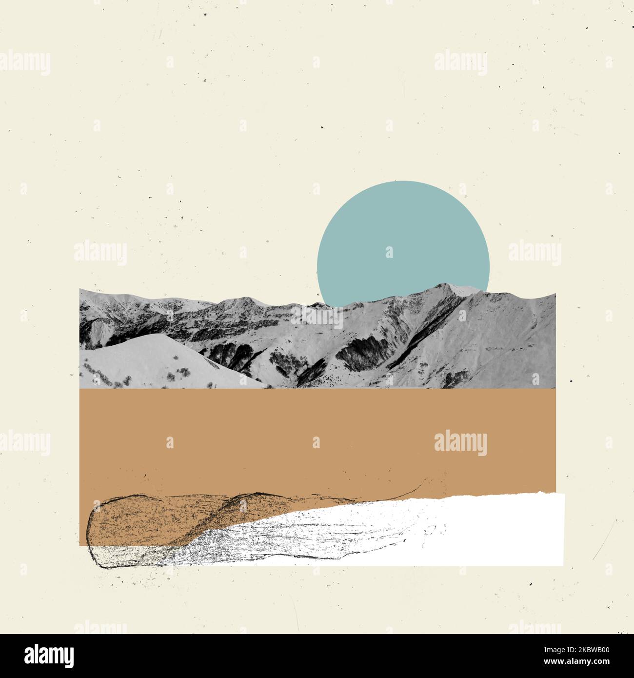 Contemporary art collage. Creative design in retro style. Beautiful ...