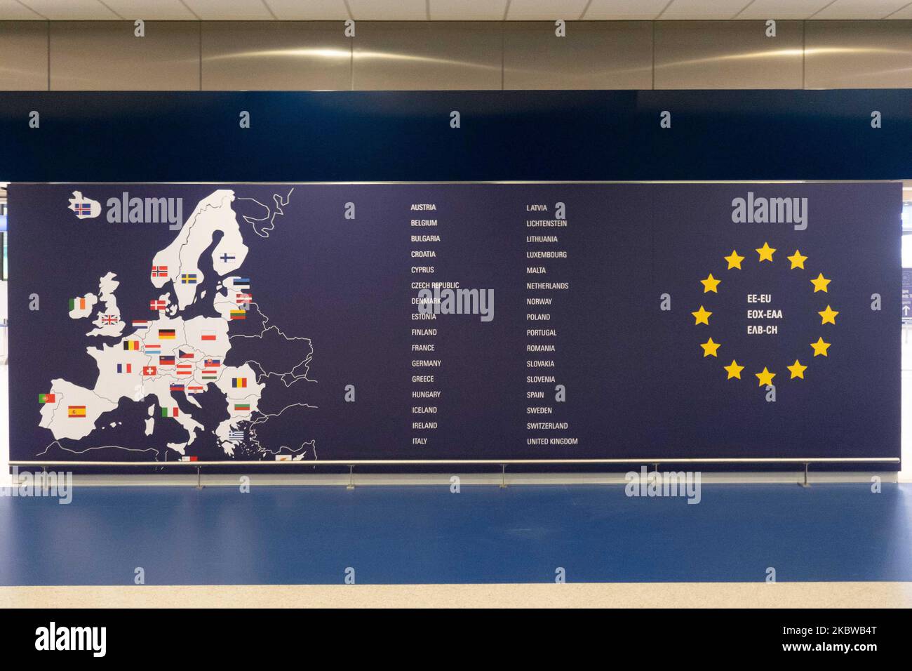 EU - Schengen Zone Countries and Non-EU countries Passport control at ...