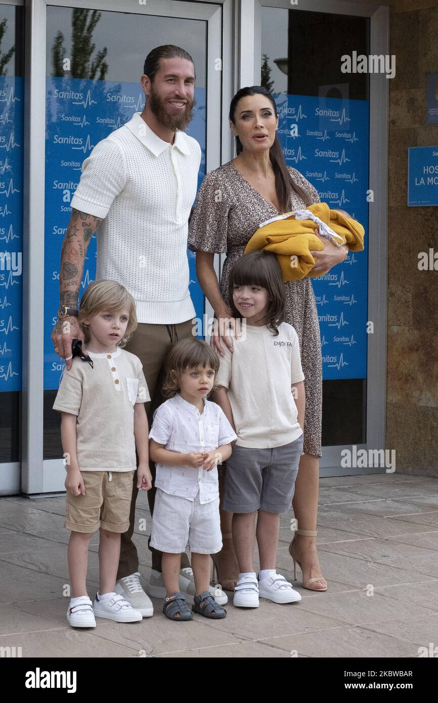 Real Madrid player Sergio Ramos and his wife Pilar Rubio present their ...