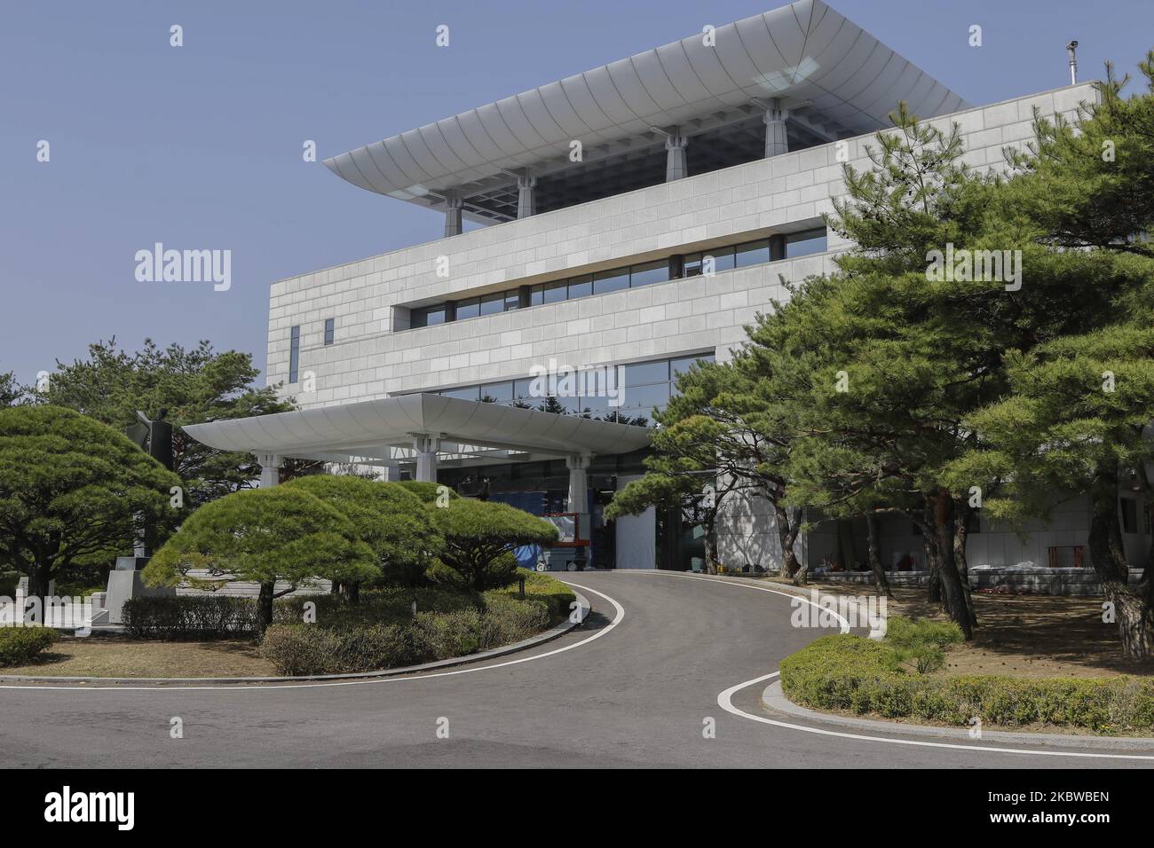 April 18, 2018-Pamunjom, South Korea-A View of Peace House at Panmunjom ...
