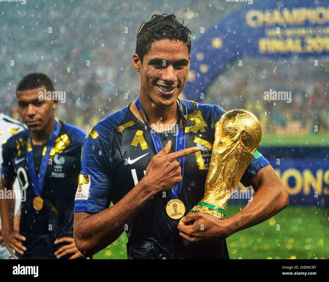 Raphael varane world cup trophy hi-res stock photography and images - Alamy