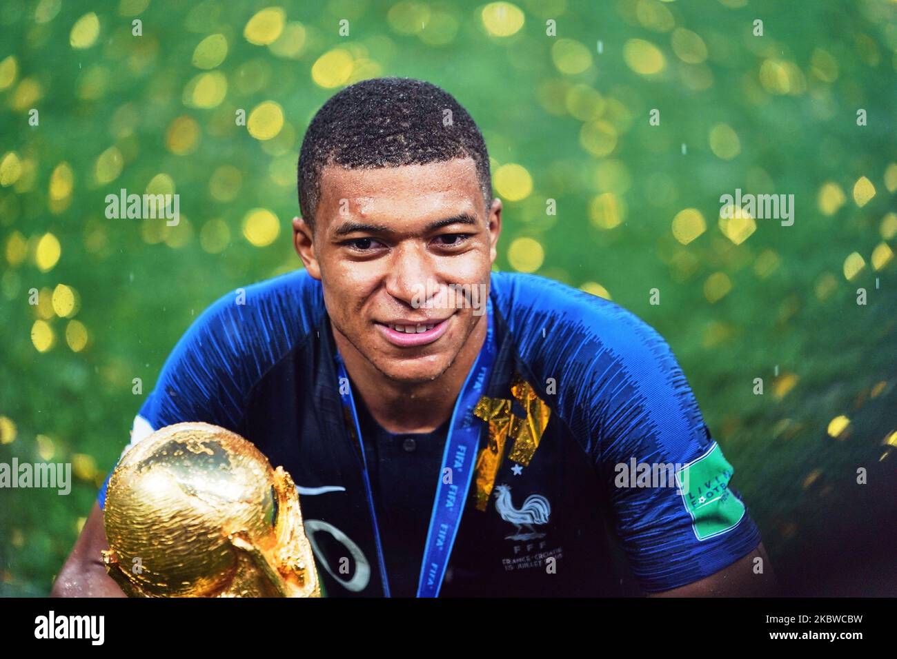 Kylian Mbappé with the world cup trophy the FIFA World Cup match France ...