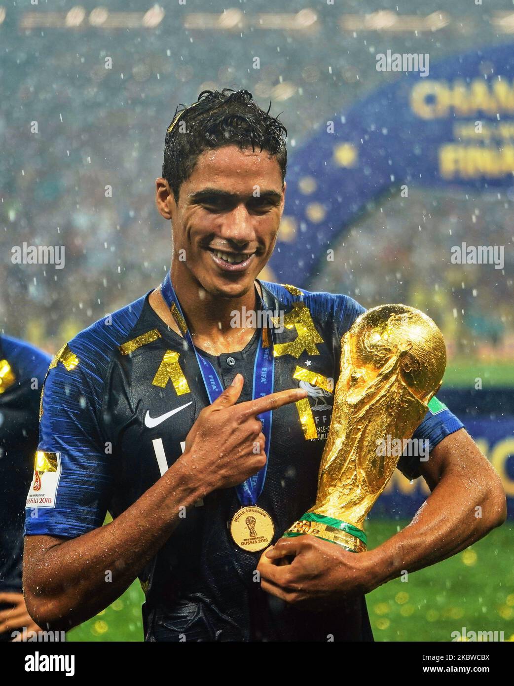 Raphaël varane world cup trophy 2018 hi-res stock photography and ...