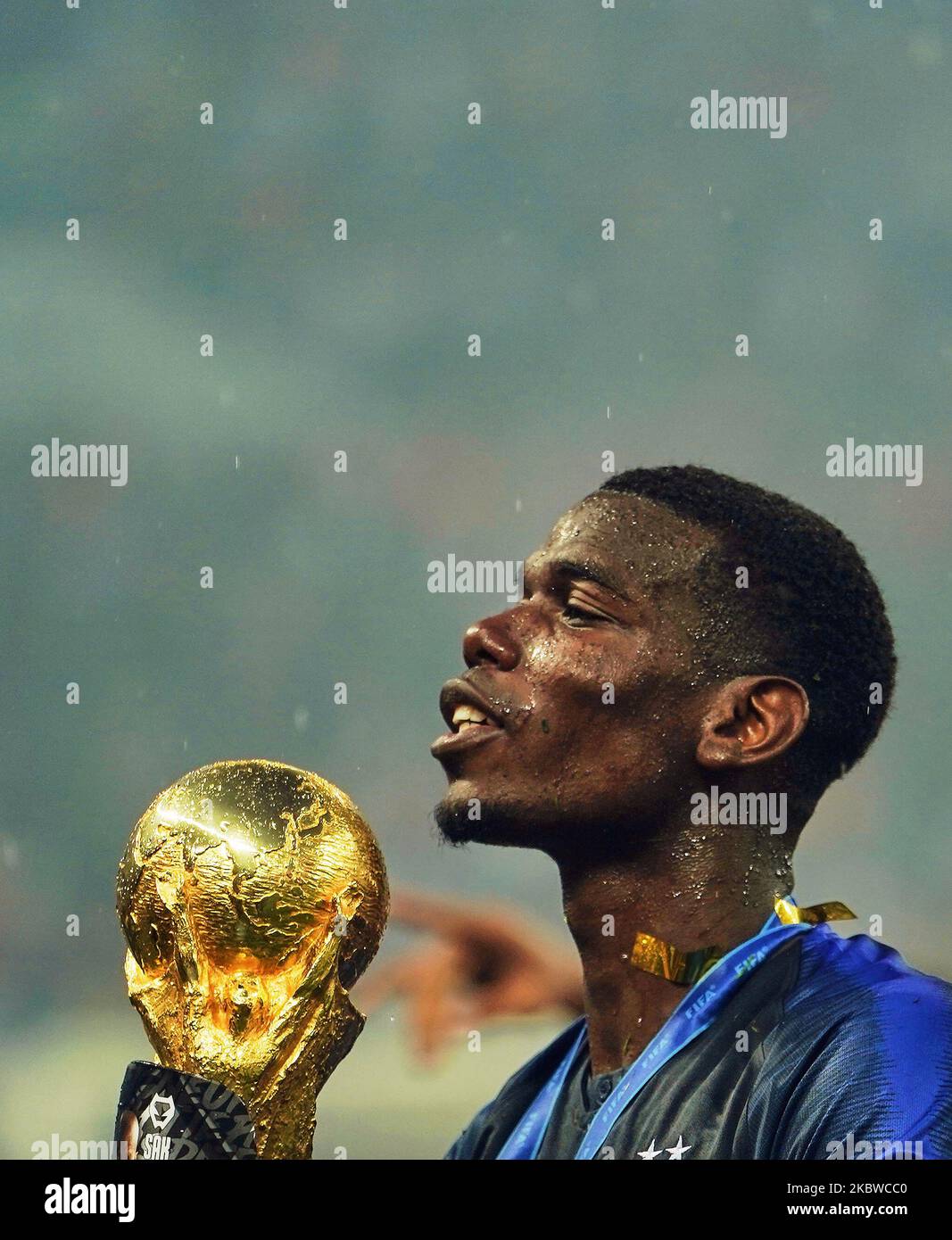 Paul Pogba with the world cup trophy the FIFA World Cup match France ...