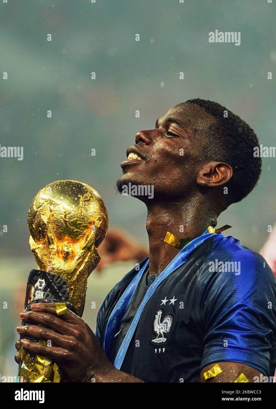 Paul Pogba with the world cup trophy the FIFA World Cup match France ...