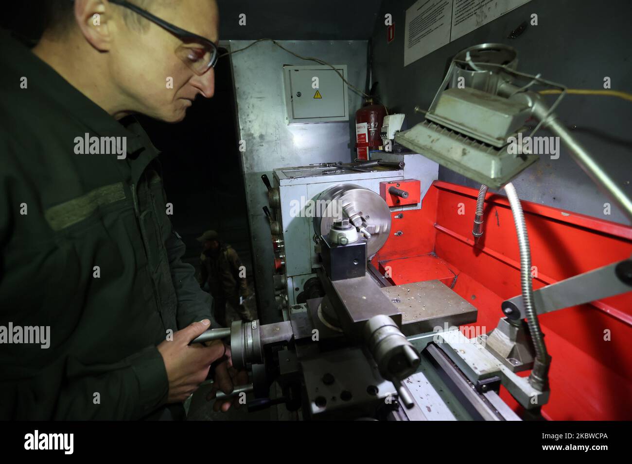 KHARKIV REGION, UKRAINE - NOVEMBER 3, 2022 - A mobile repair base of ...