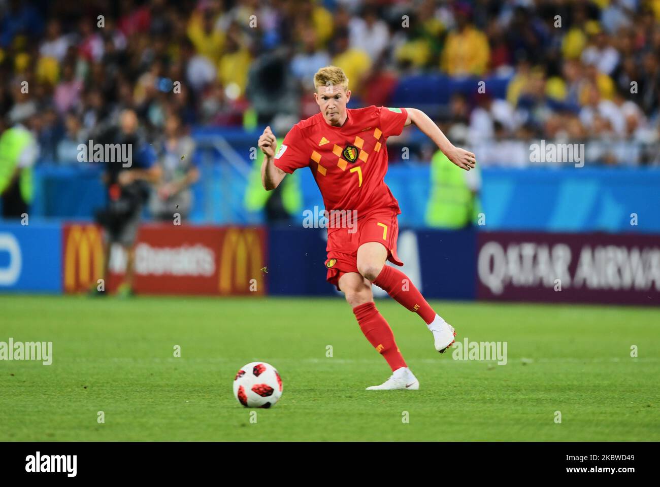 Kevin De Bruyne during the FIFA World Cup match Brazil versus Belgium ...