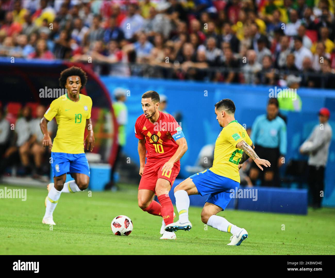Eden Hazard during the FIFA World Cup match Brazil versus Belgium at ...