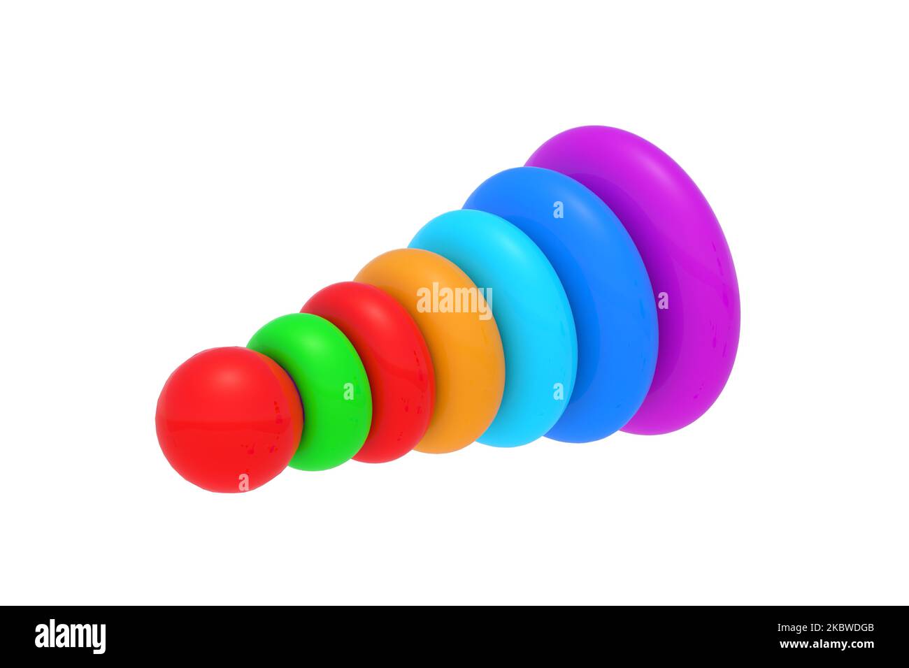 Colorful toy pyramid isolated on white background. 3d render Stock ...