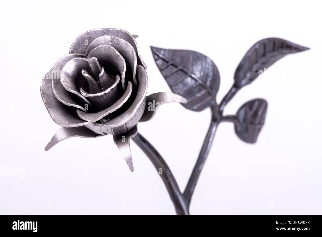 Closeup of a hand forged wrought iron rose Stock Photo - Alamy