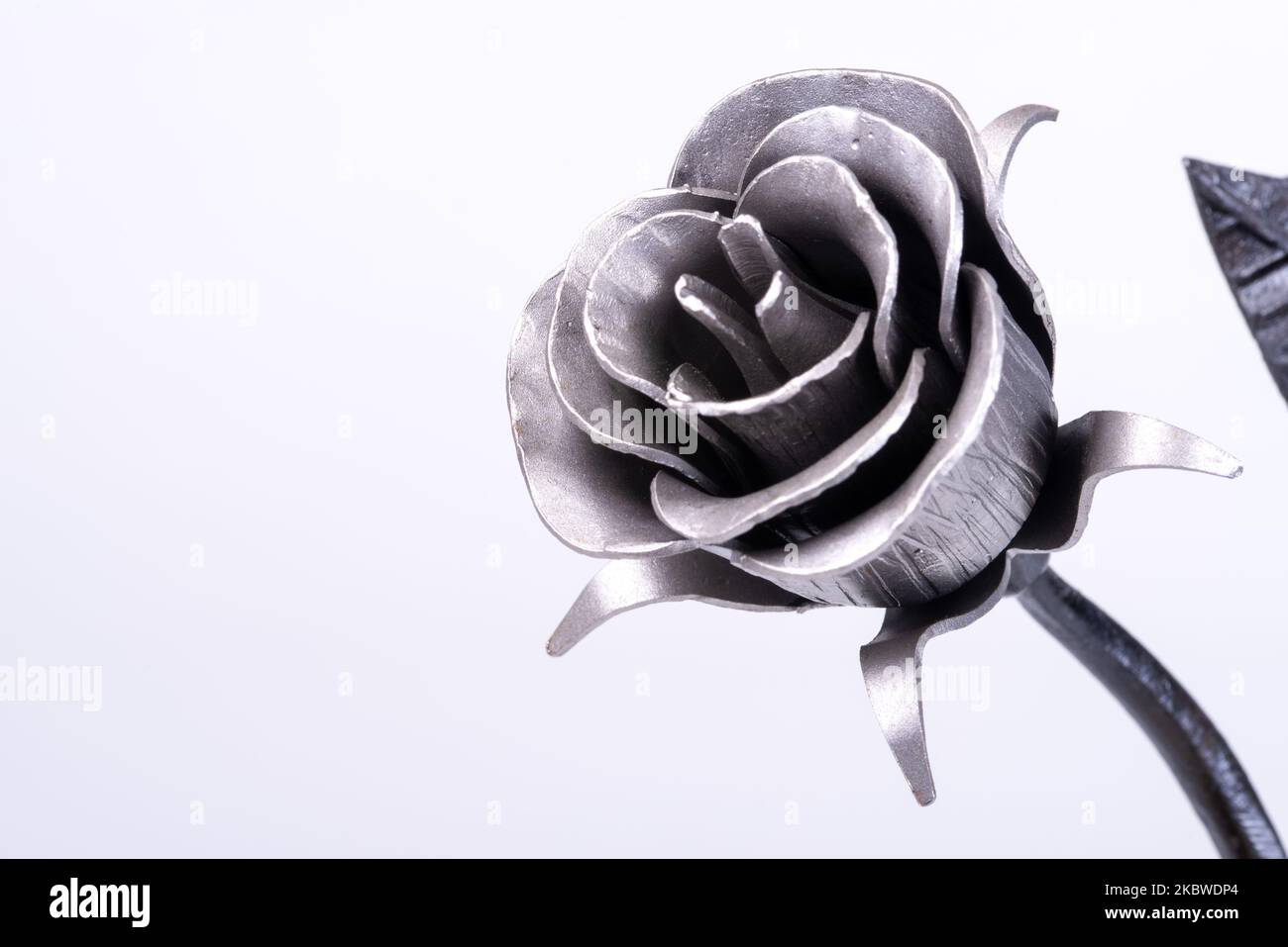 Closeup of a hand forged wrought iron rose Stock Photo - Alamy
