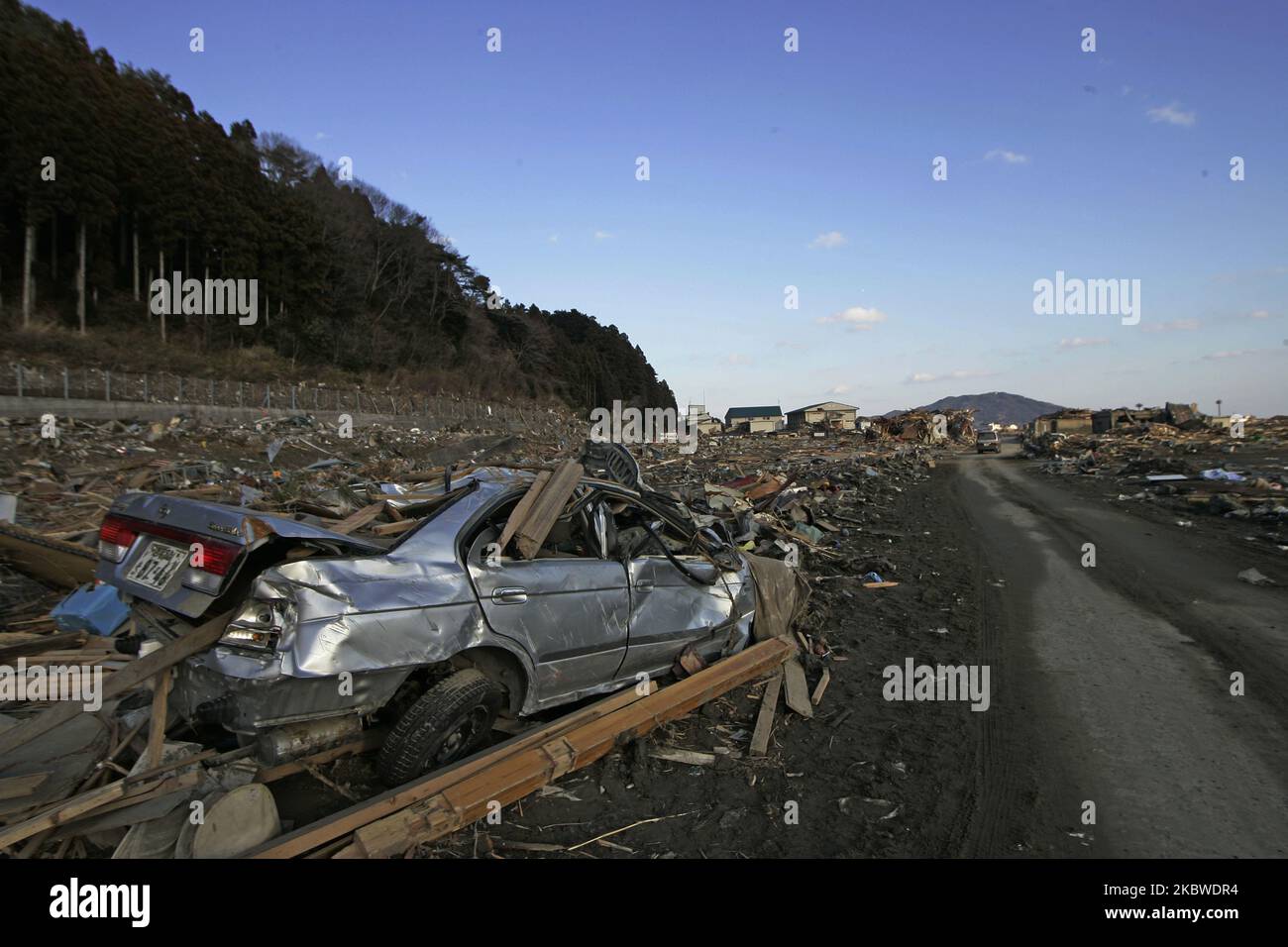 March 18, 2011-Rikuzen Takata, Japan-Debris and Mud covered at Tsunami ...